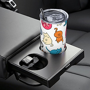 Xinvast Cat Gifts for Women 20oz Tumbler, Stainless Steel Vacuum Insulated Coffee Mug Water Bottle for Travel, Home, Office - Cat Lovers