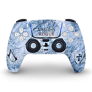 Head Case Designs Officially Licensed Assassin's Creed Glacier Logo Rogue Key Art Vinyl Faceplate Gaming Skin Decal Compatible With Sony PlayStation 5 PS5 Disc Edition Console & DualSense Controller