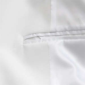 U LOOK UGLY TODAY Men's Party Suit Solid Color Prom Suit for Themed Party Events Clubbing Jacket with Tie Pants White X-Large