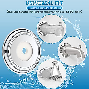 Enhon Metal Tub Spout Cover Ring, Bathroom Faucet Remodeling Wall Plate with Foam Gasket, 1-1/2 Inch ID and 3-5/8 Inch OD(Chrome)