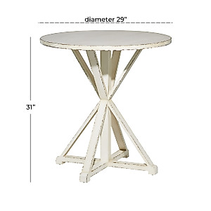 Deco 79 Wood Side End Accent Table End Table, Side Table 29" x 29" x 31", White