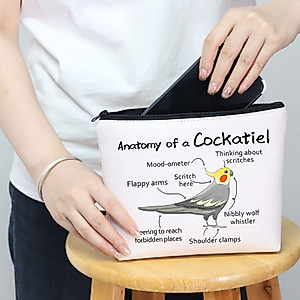 Cockatiel Cosmetic Makeup Bag Cockatiel Lover Gift Anatomy of a Cockatiel Makeup Zipper Pouch for Women Girls (Anatomy of a Cockatiel)