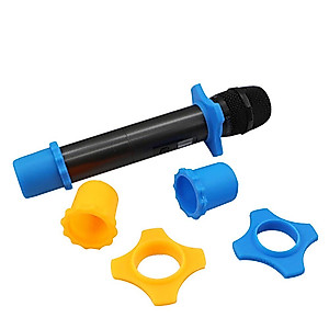 12 Pieces Shakeproof Anti-Rolling Handheld Microphone Windscreen Foam Cover & Mic Protection Silicone Ring & Bottom Rod Sleeve Holder Set for KTV Device(Color Random)