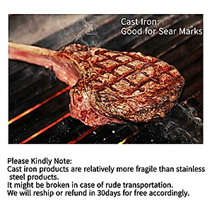 BBQSTAR BBQ Grill Grate 17-inch Matte Cast-Iron Cooking Grate Replacement with Grill Grate Lifter for Nexgrill 4 Burner 720-0830H, 720-0670A, 720-0783E, Uniflame GBC981, Kenmore 2-Pack