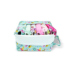 Mumsbest Cloth Diaper for Baby Girls with Tummy Panel, 6 Pack Reusable Adjustable Washable AWJ Lining Pocket Nappy with 6 Inserts & 1 Diaper Wet Bag (Girl)