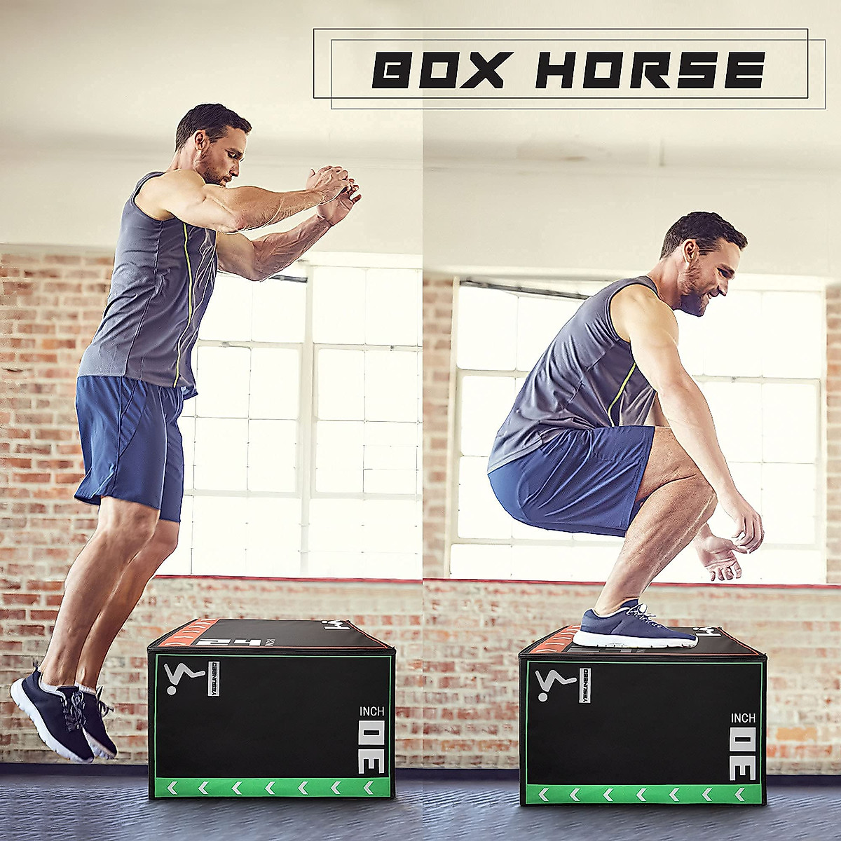 Holleyweb 3 in 1 Foam Plyometric Jump Box Jump Training & Conditioning-Plyo Jump Box for Jump Training Fitness Workout Exercise