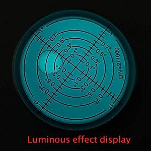 XMLEI Aluminum alloy high precision horizontal bubble universal high precision small level bubble level meter circular bubble correction Convenient and quick (Silver-blue - with magnetic-luminous)