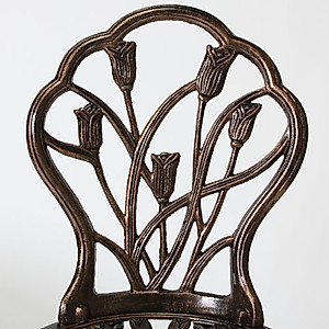 Best Selling Nassau Cast Aluminum Outdoor Bistro Furniture Set, Brown, 23 by 23 by 26