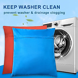 PAWFINITY Pet Laundry Bag, Pet Washing Bag for Guinea Pig Liner, Dog Bed, Pet Fleece & Blanket, Stop Pets Hair Clogging Washing Machine, Pet Laundry Helper - 30"×34", Blue