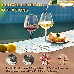 MICHLEY Unbreakable Tritan Plastic Wine Glasses Set of 2(18oz), Red Wine Glass with Long Stem, White Wine Drinking Cup Glassware