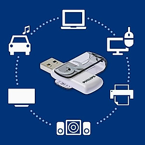 Philips FM32FD05B Vivid Edition 32GB USB Flash Drive - Grey/White