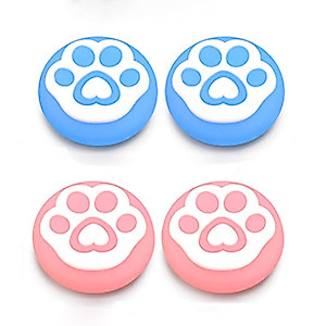 Analog Stick Joystick Rubber Silicone Cap Thumbstick Thumb Grip Cover Case Skin Joystick Grips for PS4 PS3 Xbox One Xbox 360 Controller (A # Blue)