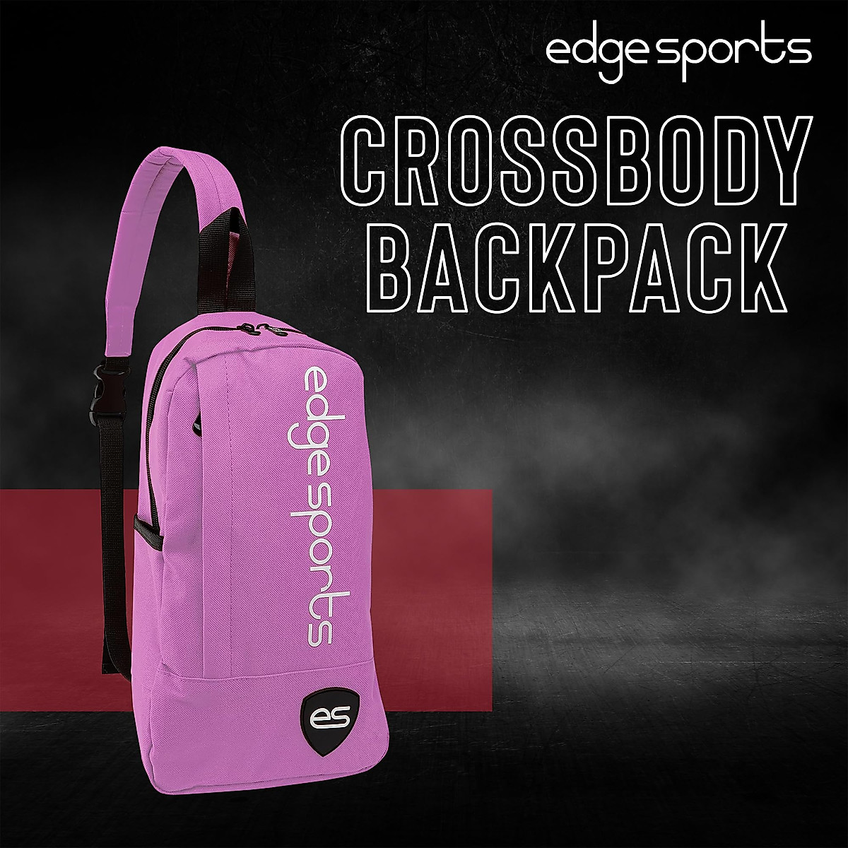 EDGE SPORTS Packable Sling Backpack - Water Bottle Crossbody Sling Perfect for the Gym, Hiking and Travel - Anti Theft Portable Bag (Navy Blue)