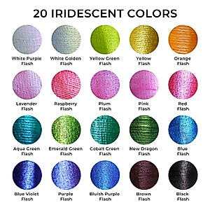 Artme Iridescent Acrylic Paint Set, 20 Chameleon Colors in 2 oz/60ml Bottles, Color-shifting Acrylic Paint, Color Change Paint Perfect for Artists, Beginners on Canvas, Rocks, Wood, Fabric, Ceramic
