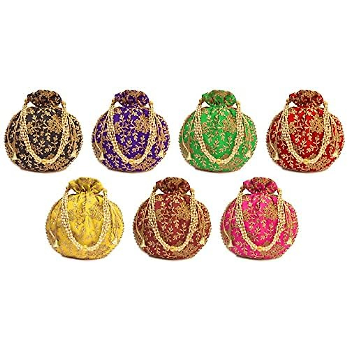 Flyingasedgle Handicrafts and jewellery Designer Women Potli Bags or Wristlets or rajasthani batwa for Wedding & Parties, Best for gifting (Pack of 1 Potali)
