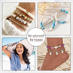 QUEFE 48 Colors 11160pcs Bohemian Clay Beads Bracelet Making Kit for Jewelry Making, Polymer Clay Beads for Boho Bracelet Necklace Earrings Making, Craft and Gifts