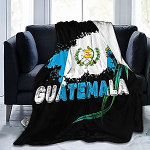 Flannel Fleece Blanket for Bed Sofa Room Bedroom Floor,Soft Fuzzy Plush Blanket,Super Soft,Warm,Super Cozy and Comfy for All Seasons (Guatemalan Flag and Guatemala Quetzal Bird,50"X40")