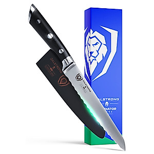 Dalstrong Serrated Utility Knife - 5.5 inch - Gladiator Series Elite - Forged High Carbon German Steel - Kitchen Knife Gift - Serrated Knife Blade - Sheath Included - NSF Certified