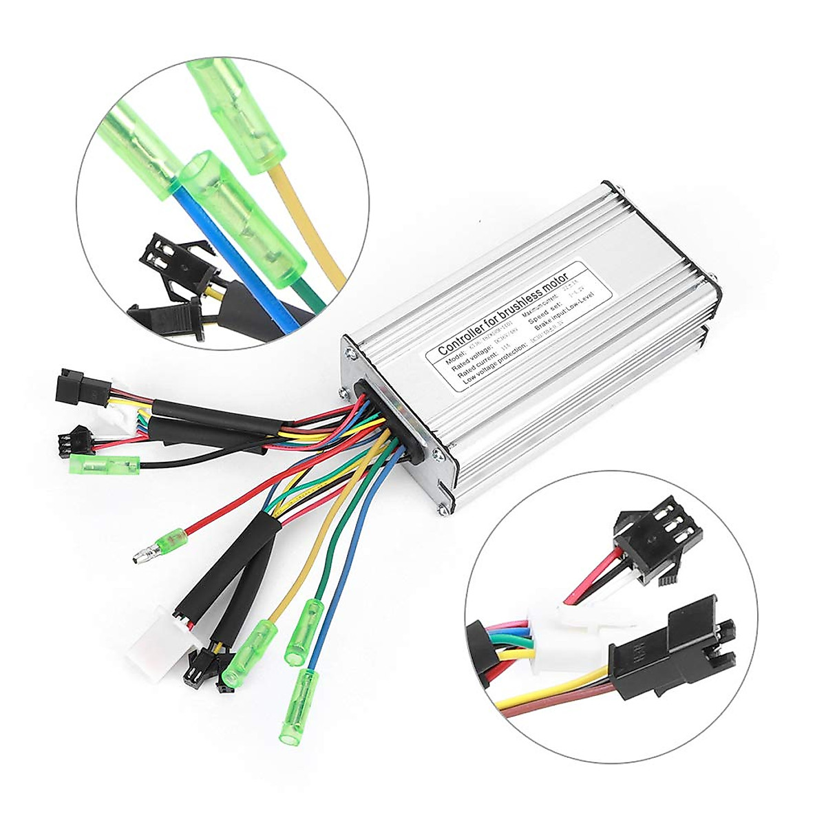 Vikye EBike Conversion Controller, 22A 9Tube 36/48V KT22A All Normal Heads Rectangular Controller Electric Bicycle Controller, EBike Controller