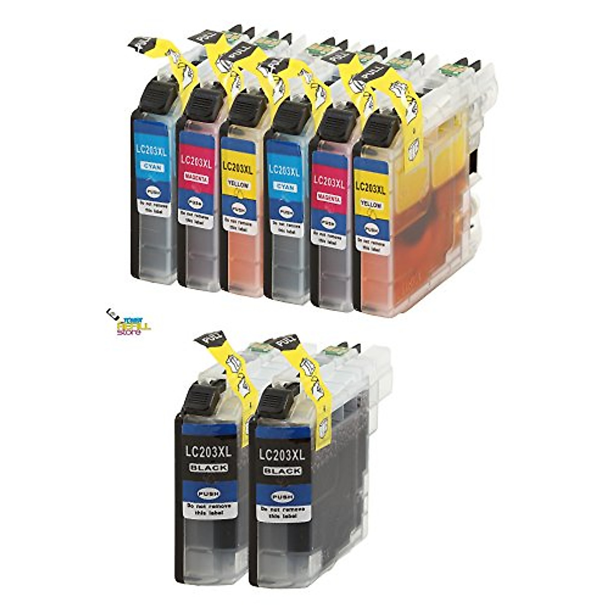 8 Pack - Toner Refill Store Compatible Brother LC203BK, LC203C, LC203M, LC203Y Replacement Ink Cartridges for the Brother: MFC-J4320DW, MFC-J4420DW, MFC-J4620DW, MFC-J5520DW, MFC-J5620DW, MFC-J5720DW. Page Yield: 550 pages at 5% page coverage per page. (2