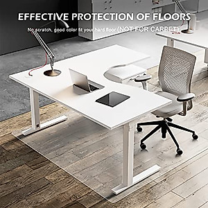 SALLOUS Clear Chair Mat for Hard Floors, 63" x 51" Large Office Chair Mat for Hardwood Floor, Chair Mat for Hard Surface, Floor Protector Desk Mat for Home Office, Gaming Easy Glide (Clear)