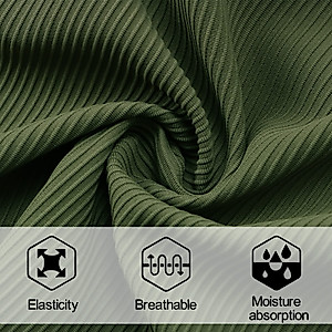 Women's Ribbed Team Sport Skirts with Shorts Pockets Plain Mini Slit Skort Skirts School Girl Y2K Tennis Golf Built-in Shorts Skirts Dress Green