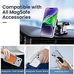 VEGO Clear Case Compatible with iPhone 13 Case & iPhone 14 Case, Magnetic Case with Built-in Magnets Compatible with MagSafe, Crystal Clear Slim Soft TPU Cover for iPhone 13 / iPhone 14 6.1" - Clear