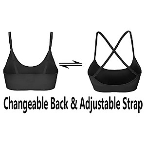 AKAMC Women's Rib-Knit Camisole Sports Bra Athletic Bras for Women Adjustable Straps Yoga Bras,3X-Large