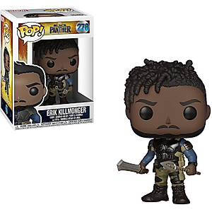 POP Marvel: Black Panther Unmasked Erik Killmonger Funko Pop Vinyl Figure Bundled Multicolored 3.75 inches