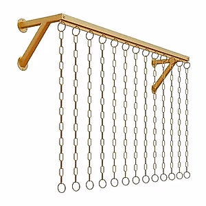 Clothes Rail Garment Rack Wall Mounted Iron Chain Clothing Hanging Racks, Metal Garment Storage Rack Clothes Storage Shelves With 13 Hanging Chain Retail Display Hanger, Boutique Clothing Rack ( Color