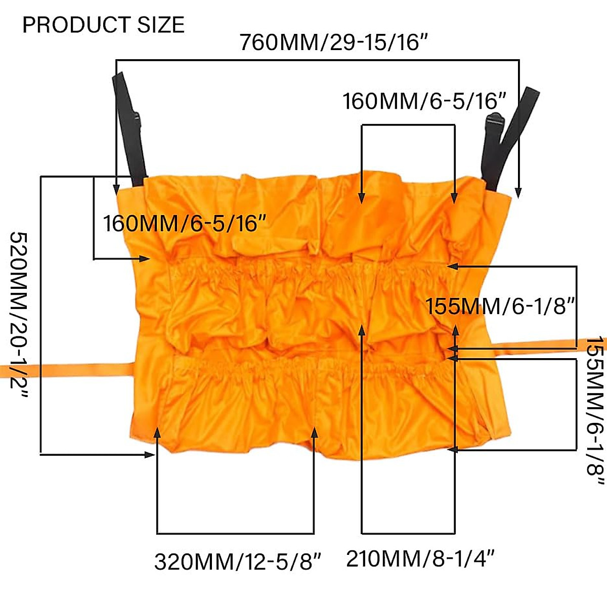DDRAUY Yellow Trash Can Caddy Bags for Garbage Bins,10 Pockets Commercial Cleaning Caddy Bag,Fit 32-50 Gallon Can,Garbage Bin Caddy Organizer