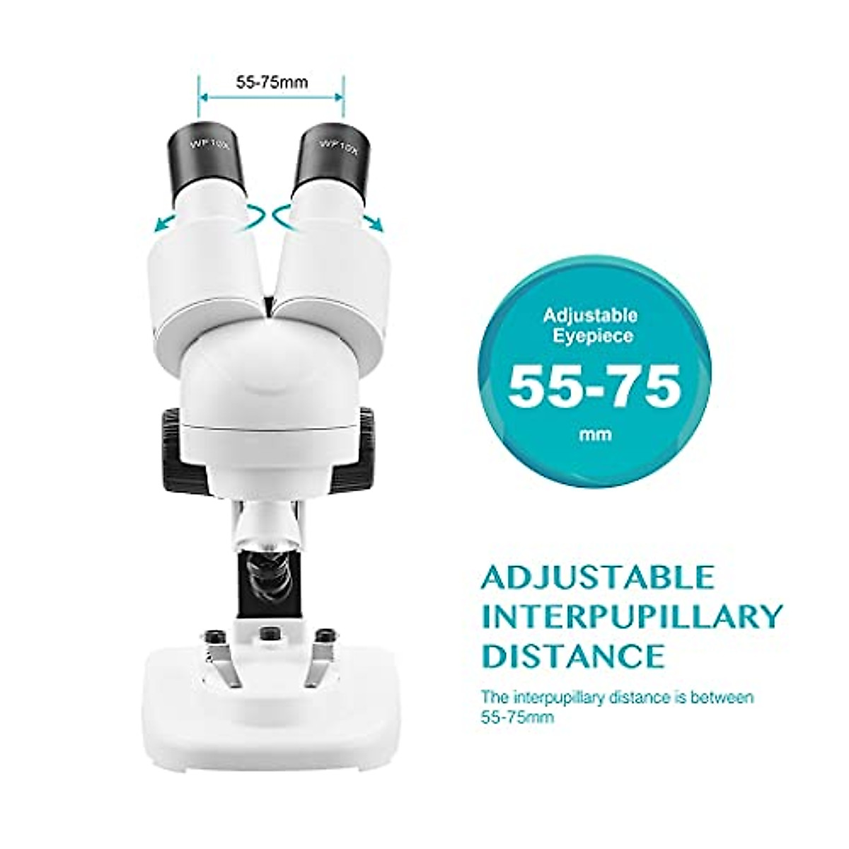 DLOETT 2 0X / 40x Stereo Microscope 45 ° Tiltted Eyepieces with Eyecup Top LED Vision PCB Saler Mobile Repair Tool