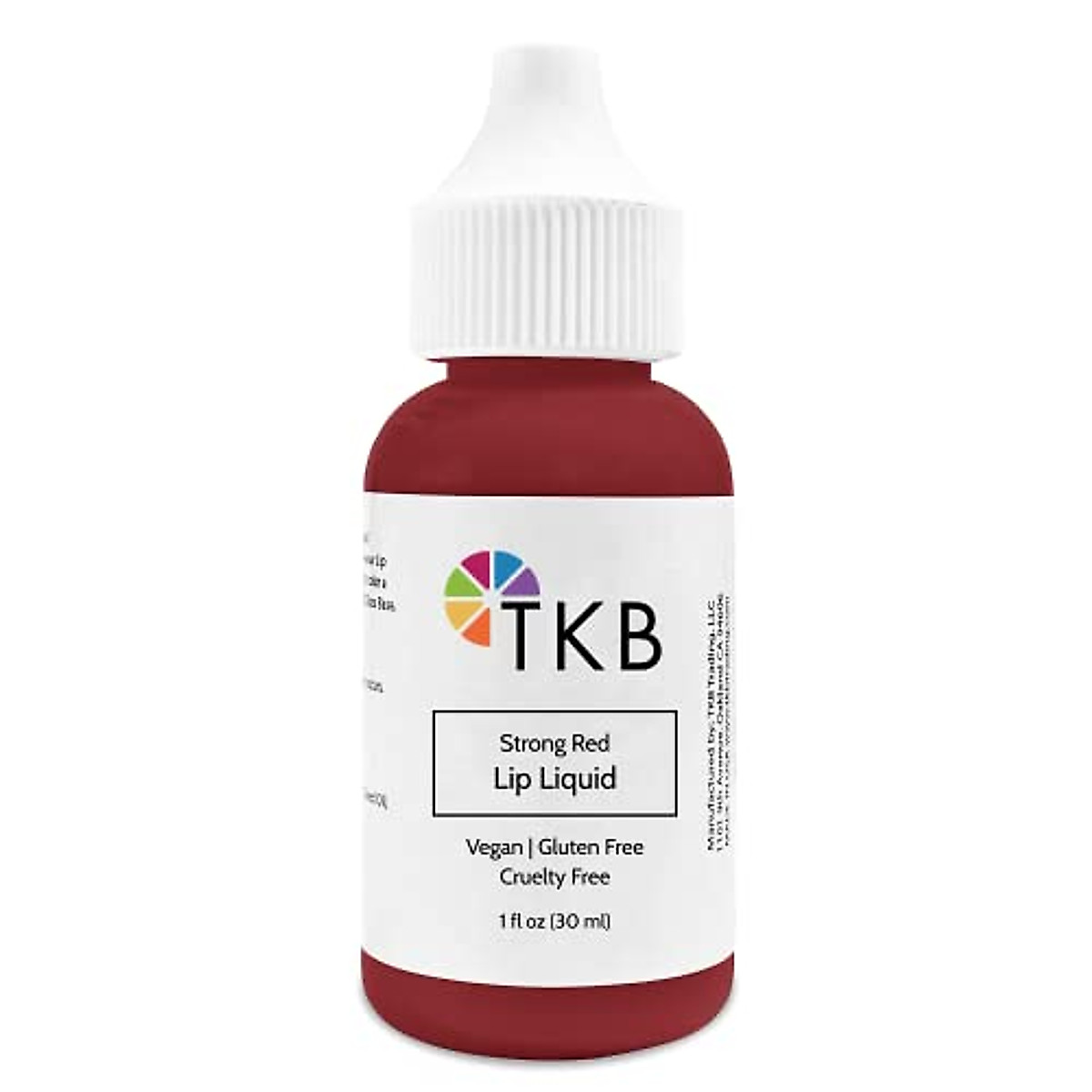 TKB Lip Liquid Color | Liquid Lip Color for TKB Gloss Base, DIY Lip Gloss, Pigmented Lip Gloss and Lipstick Colorant, Made in USA (1floz (30ml), Strong Red)