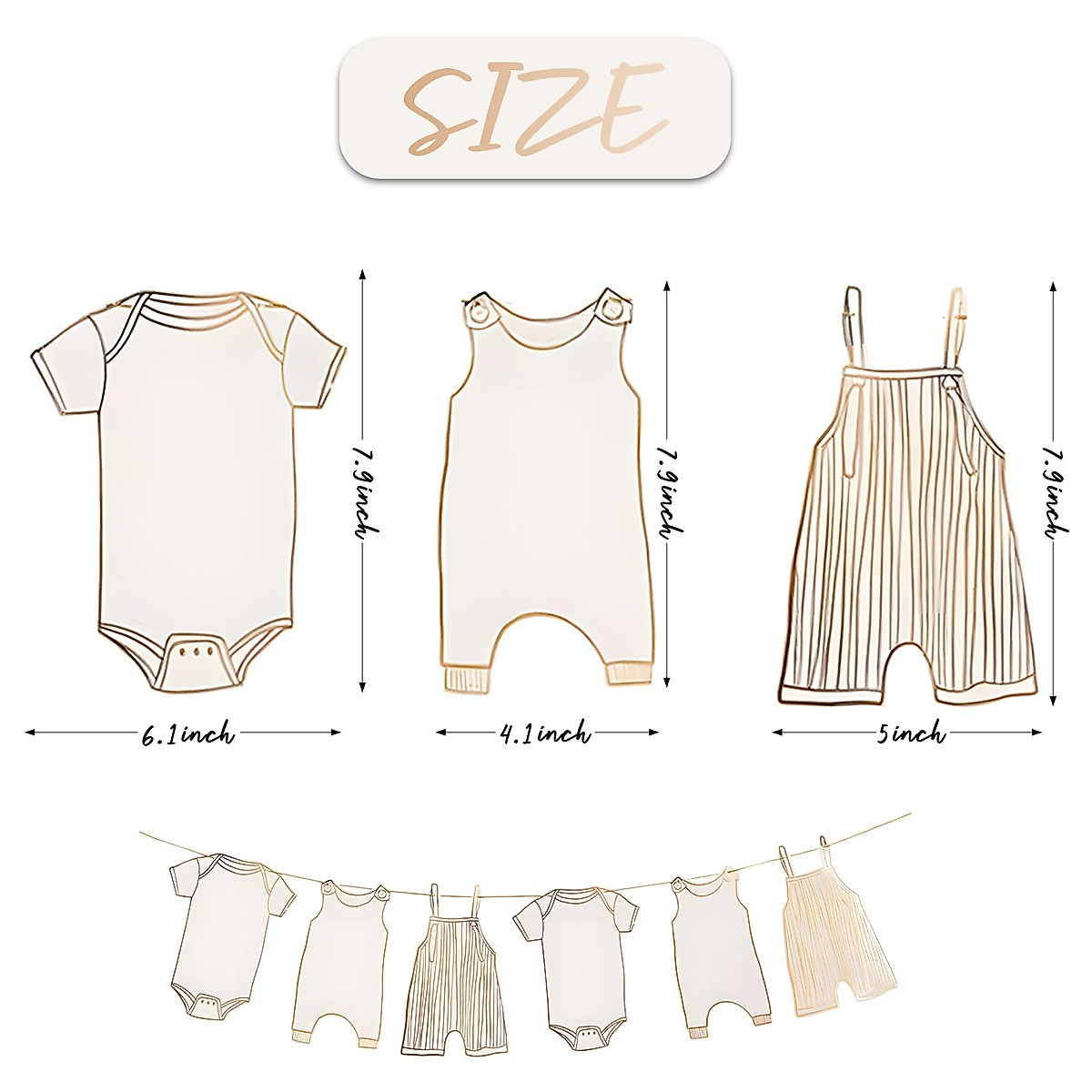 Neutral Gold Baby Shower Bunting for Baby Shower Decorations 12Pcs Baby Shower Banner for Neutral New Baby Party, Girl Boy Baby Shower Decor