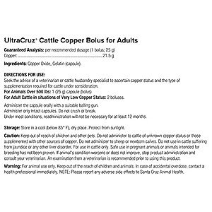UltraCruz - sc-363566 Cattle Copper Bolus Supplement for Adults, 25 Count x 25 Grams