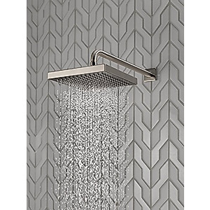 Delta Faucet Single-Spray Rain Shower Head Brushed Nickel, Rainfall Shower Head, Square Shower Head, Brushed Nickel Rainfall Shower Head, Delta Rain Shower Metal Shower Head, Stainless RP50841-SS