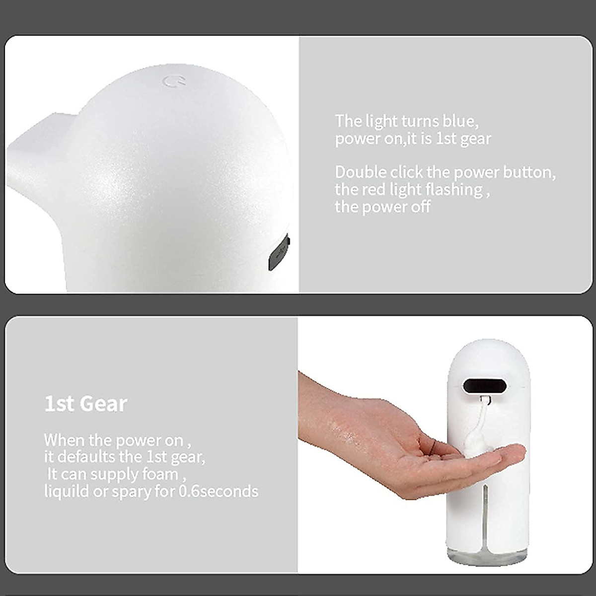 QZJLHH Touchless Soap Dispenser,350ml Automatic Countertop Foaming Soap Dispensers,Infrared Motion Sensor,Suitable for Bathroom Office (Color : Blue)