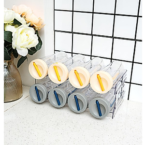 IEEK 2 Pack Stackable Wine and Water Bottle Holder Free-Standing Fridge Wine Bottle Organizers Clear Plastic Water Bottle Holder for Cabinet,Refrigerator,Pantry,Kitchen Countertops,Holds 8 Bottles