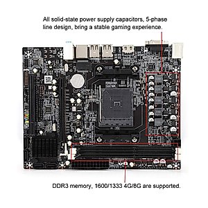 for AMD DDR3 1333/1600/1866/2133MHz 4G/8G A88 Desktop Computer Motherboard,FM2/FM2+CPU Interface Mainboard,All Solid State 5-Phase Power Supply,HDMI Interface,Integrated Sound Card