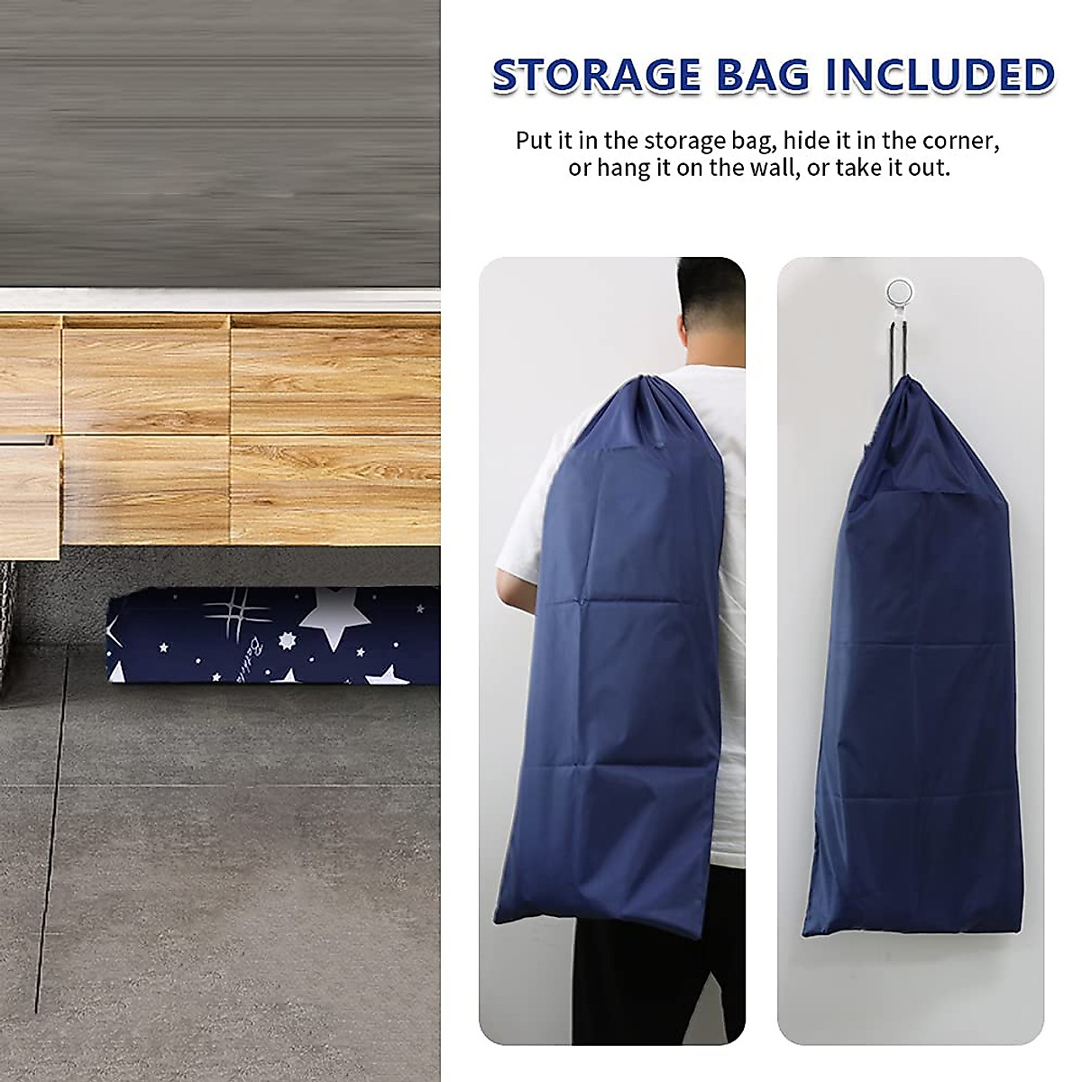 BESTHLS Foldable Bathtub Portable Soaking Bath Tub,Eco-Friendly Bathing Tub for Shower Stall (Blue Sky -1)