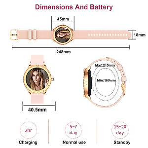 GADIXY Smart Watch for Women(Answer/Make Calls),Smartwatch for Android Phones iPhone,Fitness Tracker with Heart Rate,Sleep,Blood Oxygen Monitor (Pink)