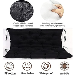 Outdoor Bench Cushions, Garden Swing Seat Cushions with Backrest 2/3 Seater, Replacement Cushion for Outdoor Swing 3 Seat, Outdoor Swing Replacement Cushions (Navy Blue, 39.37 * 39.37 inch)