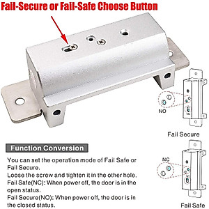 UHPPOTE ANSI Standard Heavy Duty Stainless Steel Finish Electric Strike Door Lock for Access Control Cylindrical Locksets - Input Voltage 24VDC