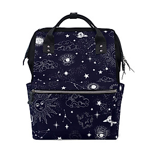 Galaxy Moon Stars Diaper Bag Travel Backpack Large Capacity Tote Nappy Bag Organizer for Baby Care(11eb12d2)