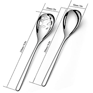 AYFDISHS Serving Spoons 6 Pieces,9.4 Inch Silver Serving Spoon Set Stainless Steel Serving Spoons,Include 3 Serving Table Spoons,3 Slotted Serving Spoons,Serving Utensils Set for Parties Buffet Banque