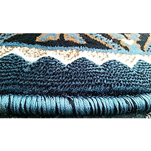 Kingdom Southwest Native American Area Rug Blue Green Design #D143 (3ft.X4ft7in.)