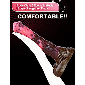 Dragon Dildo 10.4inch Realistic Thick Horse Dildo with Suction, Long Pink Silicone Monster Dildo Big Anal Plug Toys for Women and Men Couples