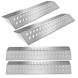 Plowo Stainless Steel Heat Plate Shield Gas Replacement for Bull BBQ Grills, Fit for Angus, Brahma, 7-Burner, 4-Burner, 5-Burner Grill Models, Grill Parts Replace for 16631, 16521, 4 Pack, 17 5/8"