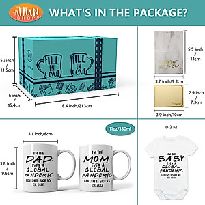 ATFUNSHOP New Parents Gifts for Couples Pregnancy Gifts for First Time Mom and Dad to Be Gifts Mom and Dad Coffee Mug with Baby Romper Est 2022 New Baby Gift Ideal for Baby Shower Gender Reveal