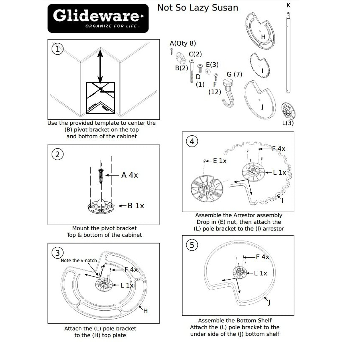 Wood Kidney Shape Swiveling Lazy Susan Hooks Pots and Pans Organizer with 7 Metal for Corner Base Cabinet (28" Diameter)